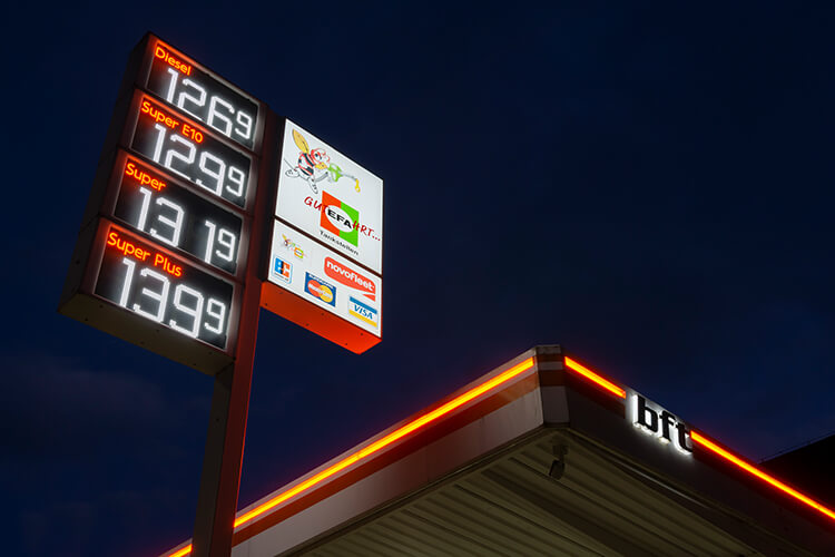 Tankstellen Anzeigen & Preistafel | Rudolph Lichtwerbung